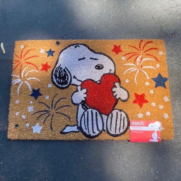 Peanuts | Accents | Peanuts Snoopy Fireworks America Coir Door | Poshmark